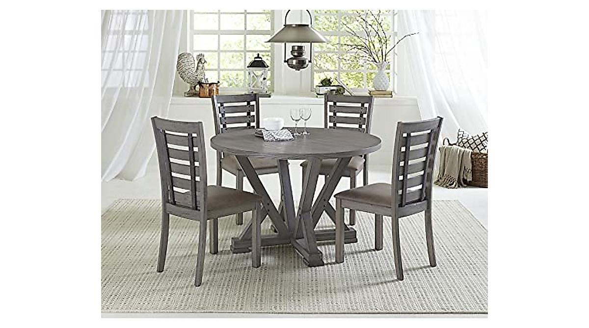 Fiji Round Dining Table - Stylish Harbor Gray Finish