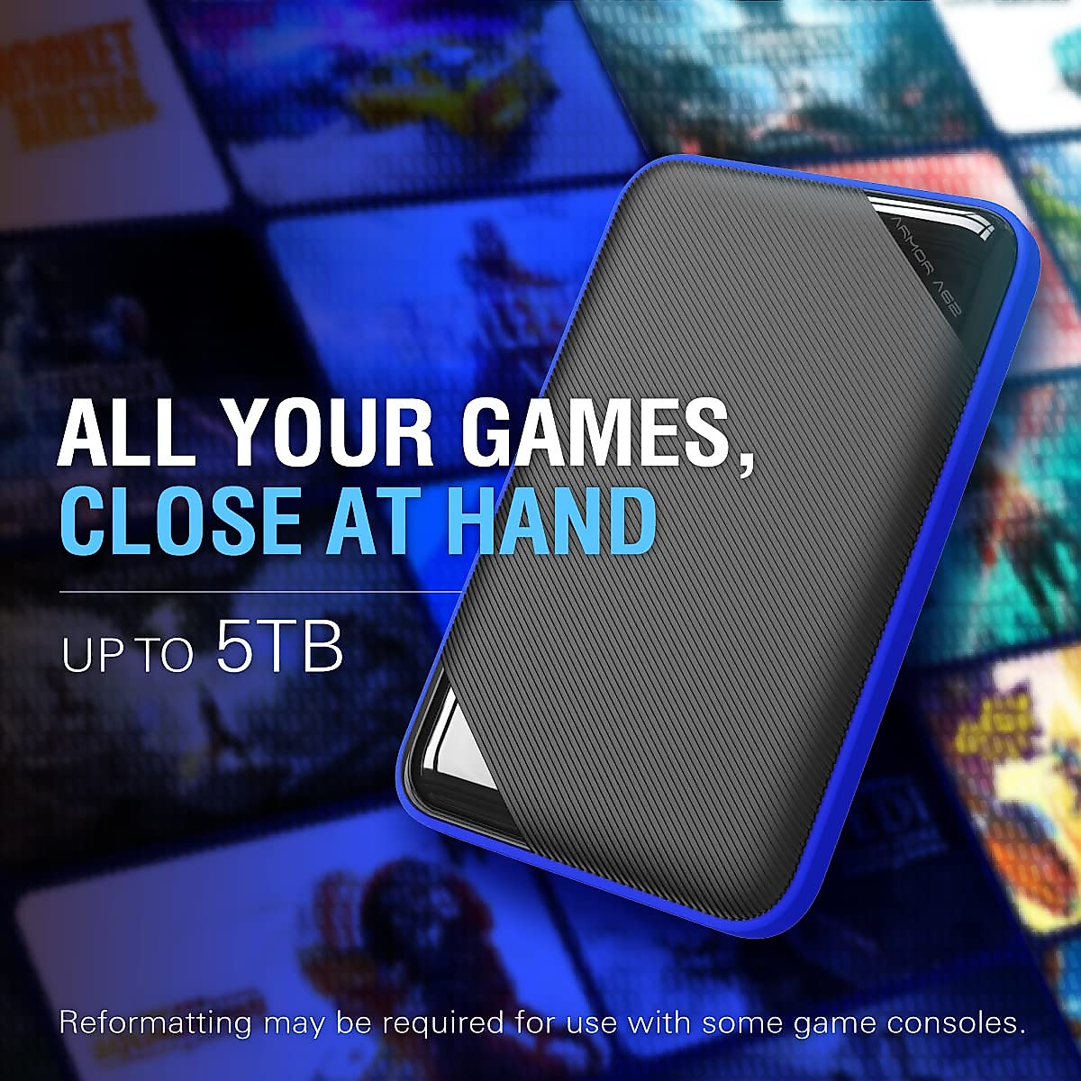 Silicon Power 1TB Rugged Game-Drive A62 External Hard Drive