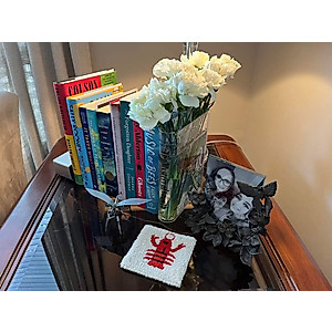 Puransen Bookend Vase for Flowers, Cute Home Office Decor; Unique Vase for Book Lovers, Artistic and Cultural Flavor Acrylic Clear Vases (Not Including Flowers)
