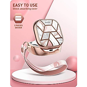 i-Blason Cosmo Series Case for Galaxy Buds2 Pro (2022)/ Galaxy Buds 2 (2021)/ Galaxy Buds Pro (2021)/ Galaxy Buds Live, 360° Protective Stylish Galaxy Buds Case (Marble)