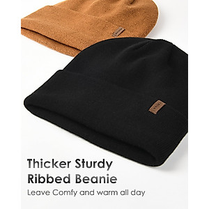 FURTALK Beanie for Men Women Cuffed Thick Knitted Unisex Winter Hat Beanies Skull Cap