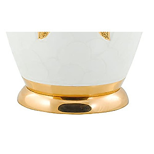 Nazareth Store Wings Adult Cremation Urn for Human Ashes Elegant Elite Pearl White with Gold Flower,Hand Made Brass Classy Finish to Honor Your Loved One - with Velvet Box