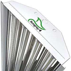 PrimeLights 4 Bulb / Lamp T8 LED High Bay Utility Shop Garage Warehouse Light Fixture 11,400 Lumens, 120-277V