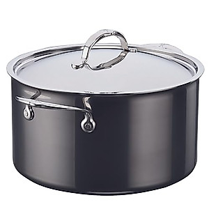 Hestan - NanoBond Collection - Titanium Stainless Steel 8-Quart Stock Pot with Lid - Toxin, PFAS, & Chemical Free Clean Cookware, Induction Cooktop Compatible