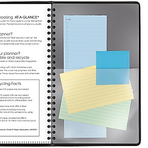 AT-A-GLANCE 2023-2024 Academic Planner, Daily, Quarter-Hourly Appointment Book, 5" x 8", Small, Pocket, Flexible Cover, Black (7080705)