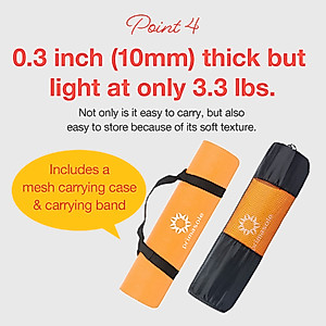 Primasole Yoga Mat Eco-Friendly Material 1/2"(10mm) Non-Slip Yoga Pilates Fitness at Home & Gym Twin Color Coral Red/Gray