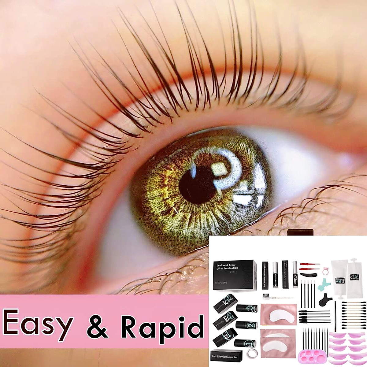 Lash Lift Kit, Strong Eyelash Lifting 3 Minutes Brow Lamination At Home, DIY Eyelash Perm Easily 10 ml Airless Pump More than 15 Applications Make Eyes Beautiful For 6 Weeks