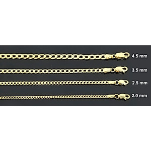 Real 10k Yellow Gold Hollow C-Link Men and Women Bracelet/Anklet 4.5 mm (9)