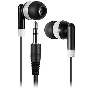 Bulk Wholesale Lot of 50 Black/White Earbuds Headphones
