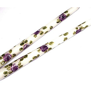 Decorative Dripless Romantic Hand Painted Purple Flower Lavender Rose Taper Candles Set in a Gift Box