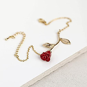 MignonandMignon Mothers Day Gift for Her Rose Bracelet Wome Beauty and the Beast Jewelry From Daughter - 3ERBR-G