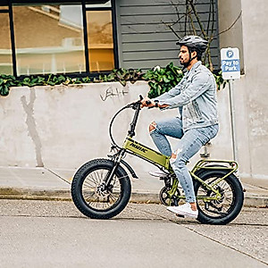 PASELEC Electric Bike Folding Electric Bicycle Mountain Ebike 20 * 4.0 Fat Tire Ebike, 14Ah Removable Battery, Shock Absorption,750w Motor, 3 Gears 8-Speed Disc Brakes, for Adults Men Women (Green)