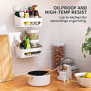 LEVERLOC Toothbrush Holder Suction Cup and 2 Shower Caddy Baskets Wall Mounted Drill-Free for Bathroom Shower Removable Waterproof Sturdy Self Draining for Kitchen