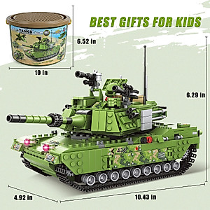 City War Military Tank Building Blocks Set, 6-in-1 Army Armored Force Construction Kit with Vehicles, Airplane, Boat, Creative Roleplay STEM Toy Gift for Kids, Boys Girls Ages 6+ (952 Pieces)