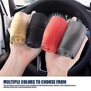 ZKFAR 1 PC Car D Shape Round Steering Wheel Cover, Universal 15In Silicone Steering Wheel Cover, Non-Slip Breathable Steering Wheel Protector, Unisex Car Interior Accessories (Gray)