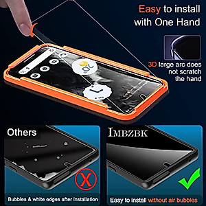 IMBZBK [4+4 Pack] for Google Pixel 7 Screen Protector 4 Pack 9H Tempered Glass 4 Pack HD Camera Lens Protector Cover Accessories Protection Case Friendly Mounting Frame Support fingerprint Rreader