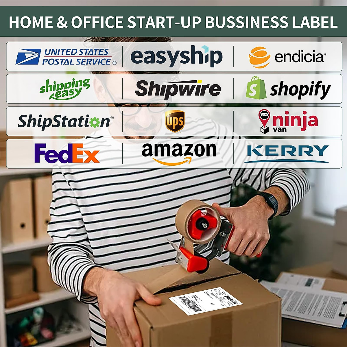 4x6 Direct Thermal Labels 20 Rolls, BESTIKER Thermal Shipping Label Roll of 250 Labels Compatible Zebra 2844 Rollo Thermal Printer 4x6 Label with Perforated Line (1” Core) - Total 5000 Labels