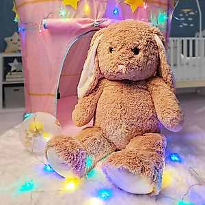 BenBen Bunny Stuffed Animal, 36" Jumbo Soft Rabbit Plush Toy, 3FT Lop-Eared Brown Bunny Plushie