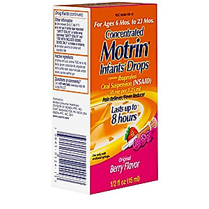 Infants' Motrin Concentrated Drops, Fever Reducer, Ibuprofen, Berry Flavored.5 Oz