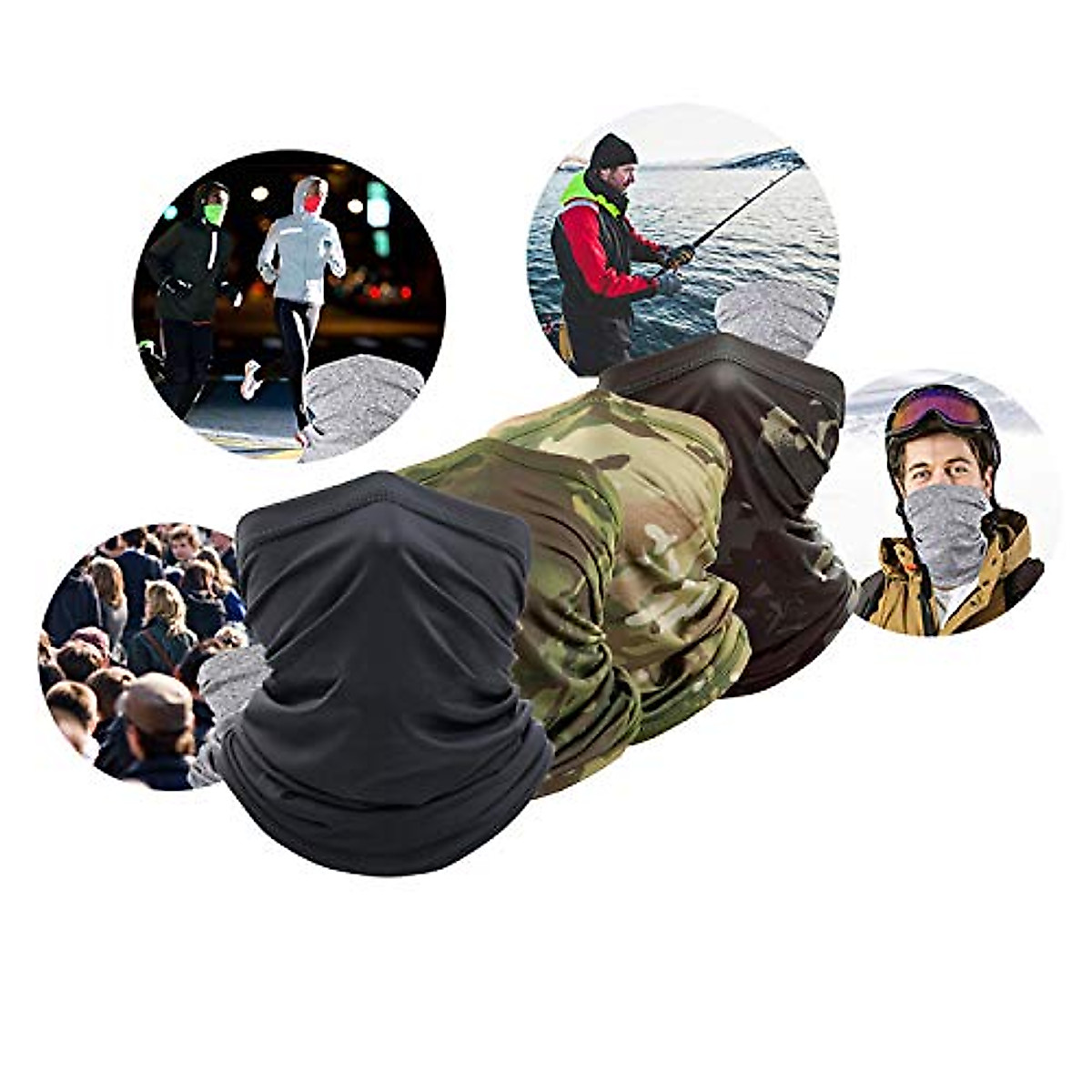 RFLORAL Neck Gaiter Outdoor Breathable Face Mask for Men UV Protection Bandanas