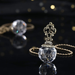 Ceiling Fan Pull Chains Crystal Light Fan Pull Chain Pendant with Ball 12 Inch Vintage Ceiling Fan Chain Extender Ornament Chain for Fan Pull (Transparent,8 Pieces)