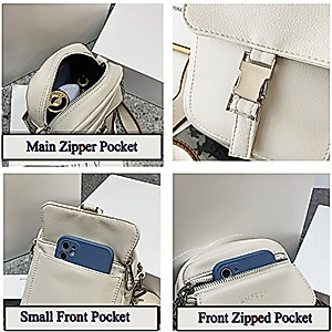 Crossbody Bags for Women Small Shoulder Handbags Soft PU Leather Cross Body Purse Casual Crossover Phone Messenger Bags(Quilted Crossbody Bags for Black)