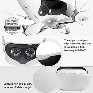Vakdon VR Shell Protective Cover Compatible for Oculus/Meta Quest 2 Front Face Protector Cover Anti Scratch Anti Dust Anti Shock, Soft and Washable (Transparent)
