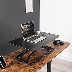 VIVO Economy Single Top Height Adjustable 29 inch Standing Desk Converter, Sit Stand Tabletop Monitor and Laptop Riser Platform Workstation, DESK-V000U