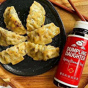 Dumpling Daughter - Spicy Sweet Soy Sauce (8 oz) - Brown Sugar Sweetened Soy Sauce Balanced with Spicy Chili Oil - The Most Versatile Soy Sauce