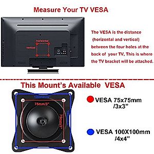 VideoSecu Tilt Rotation TV Monitor Wall Mount Bracket for Most 19" 20" 22" 23" 24" 26" 27" 30" 32",Some up to 39" LED, LCD Flat Screen TV and Monitors with VESA 100x100 75x75mm ML32B B74
