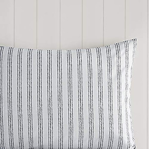 Madison Park 100% Cotton Comforter Set - Feminine Design Colorful Floral Print, All Season Down Alternative Bedding Layer and Matching Shams, California King (104 in x 92 in), Mavis, Dark Blue 8 Piece