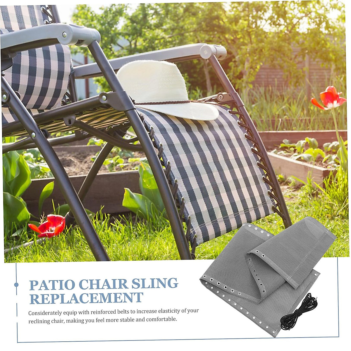 OFFSCH 1 Set Sling Fabric Replacement for Patio Chairs Patio Chair Replacement Fabric Lounge Repair Kit Portable Chair Cloth Chair Supplies Chair Replacement for Repairing