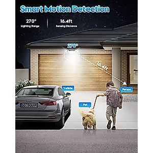 Osisete Solar Outdoor Lights [6Pack/3Modes], 5-Sided Lighting Motion Sensor Outdoor Lights, Solar Lights Outdoor Waterproof for Patio Backyard Garden Fence Driveway (115LED)