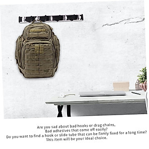 Housoutil Wall Hanging Hooks Alumimum Mop Rack Rail Rack Abs Heavy Metal Coat Hanger