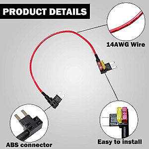 Fuse Adapter Fuse Holder TIPM Bypass Cable for 2007-2016 Dodge Ram/Chrysler VW 14AWG WIRE/ 20AMPS
