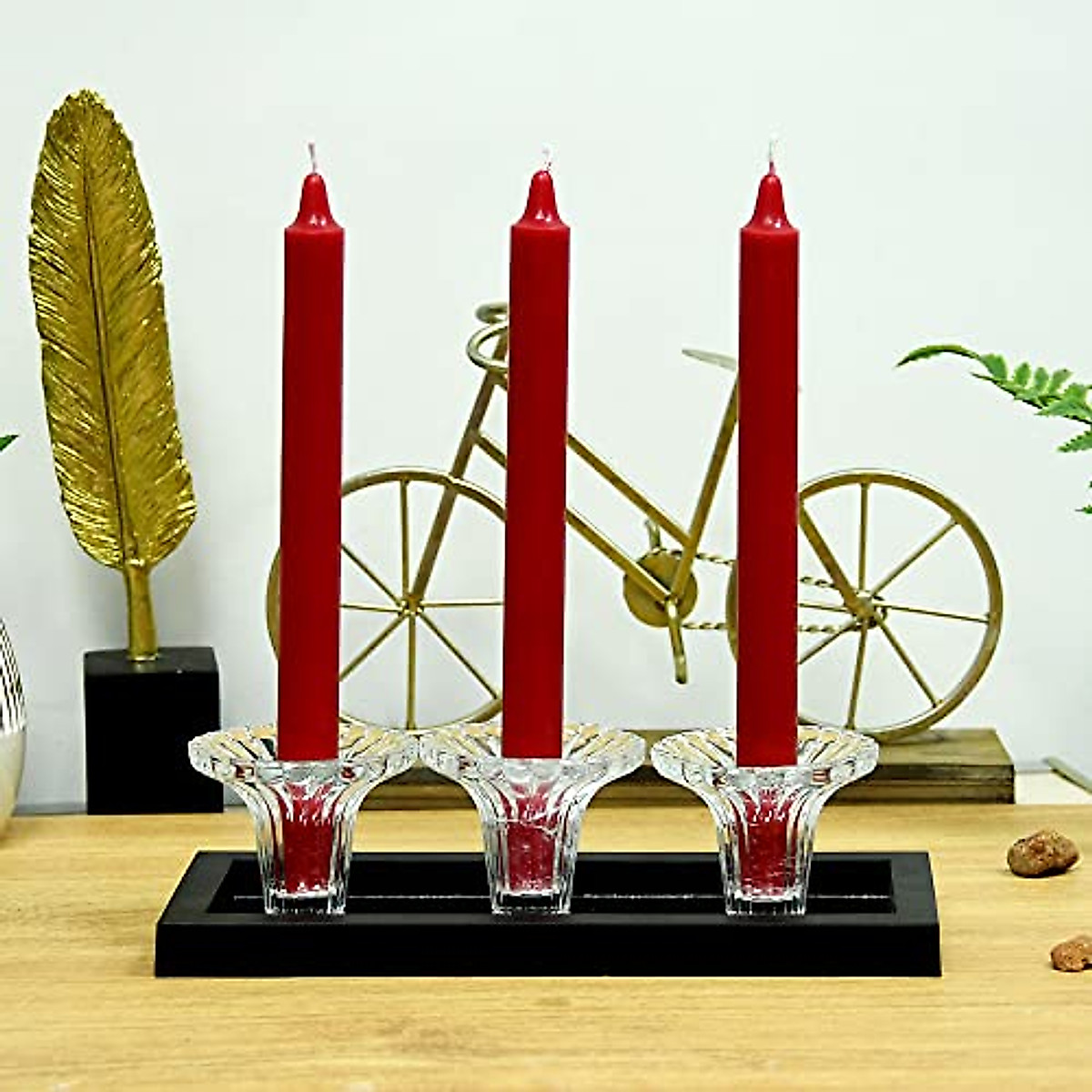 Zest Candle 12-Piece Taper Candles, 10-Inch, Red Straight