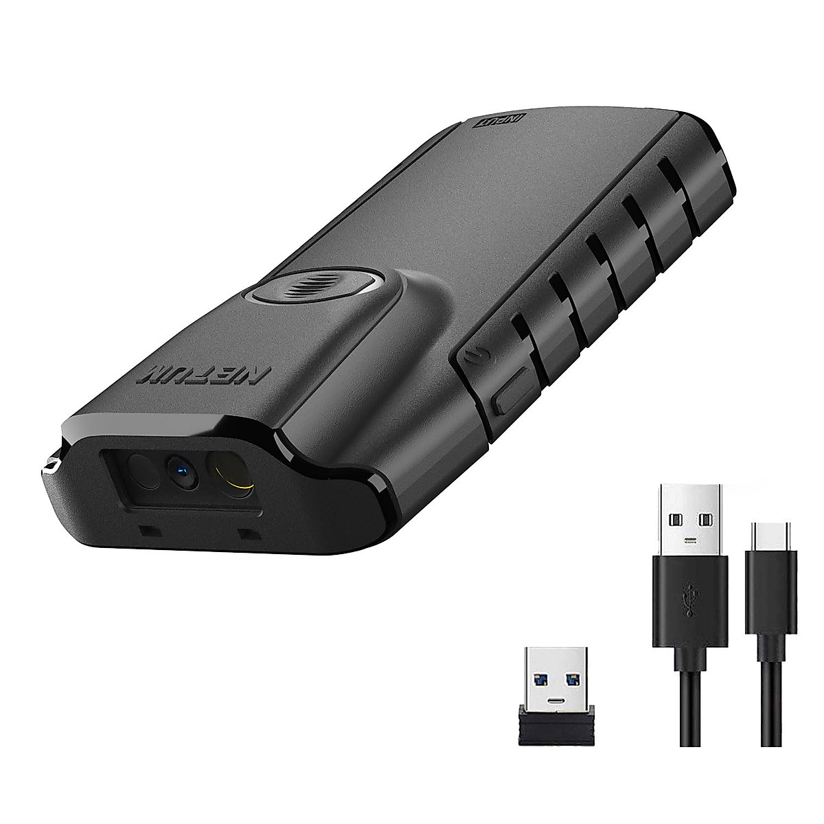 NETUM Bluetooth 2D Barcode Scanner, 3-in-1 Small Portable QR Bar Code Reader Automatic Wireless Gun Scan Back Clip Work with Tablet iOS Android Windows MacOS for Warehouse Inventory POS - E800