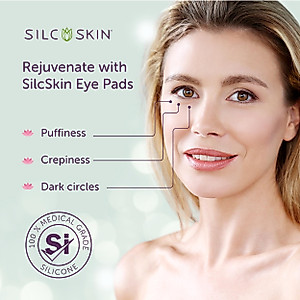 SilcSkin Silicone Eye Pads - Reusable Overnight Eye Patches, Medical-grade Silicone for Fine Lines, Crepey Skin, and Puffiness - 60 Day Supply
