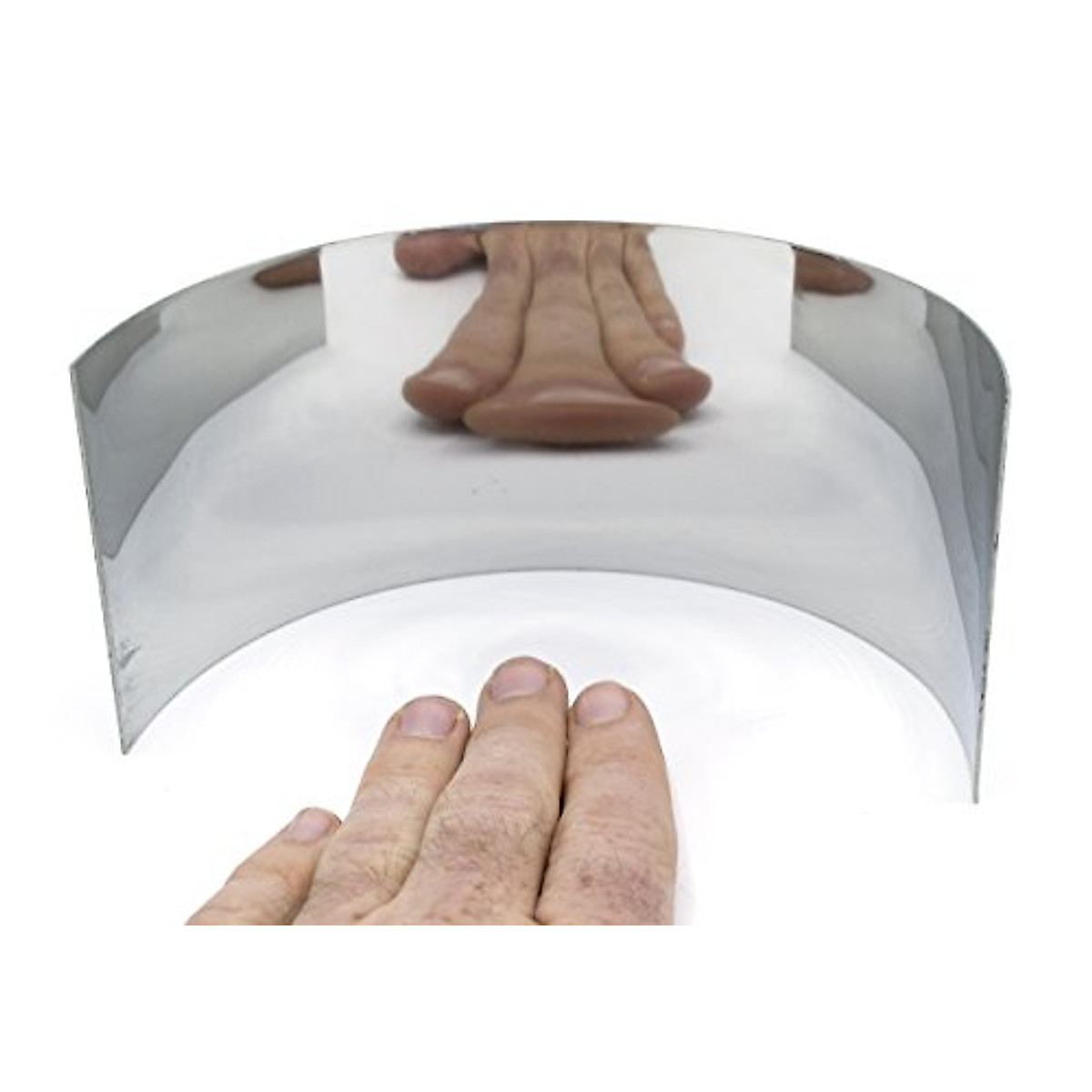 Plane Half Cylinder Concave Stainless Steel Mirror for use with Ray Box - 6.25" x 2.875" - 1mm Thick Approx. - Eisco Labs