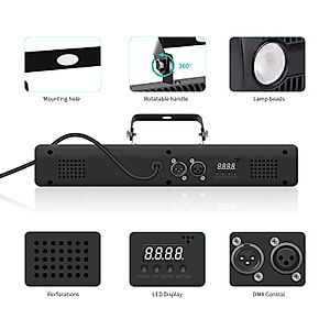 Wall Washer Lights 45W 8 LED RGBW Dimmable Stage Lights DMX Control Dj Lights Stage Lighting - for Indoor Disco Party Church Birthday Bar Wedding