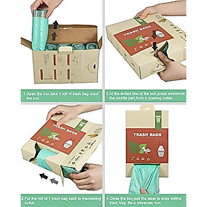 1.2 Gallon Trash Can Liners,125 Counts Drawstring Mini Trash Bags, Strong Small Compostable Trash Bags Small Bathroom Trash Bags for Home Kitchen Office Fit 4.5-5 Liter Trash Can,1-1.5 Gallon (Green)