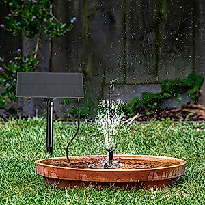 Retisee 2 Packs Solar Birdbath Fountain Pump Kit with 6 Nozzles 1.5W Solar Power Water Fountain for Bird Bath 160l/h Submersible Solar Floating Pump with Solar Panel for Bird Bath Pond Garden Fish