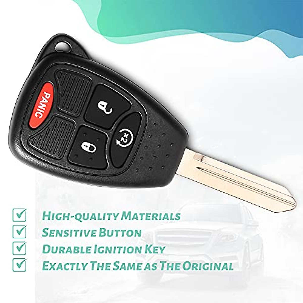 Tyranway Fits for Keyless Entry Remote Key Fob Jeep Wrangler 07-18/Compass 07-18/Patriot 10-18/Dodge Ram 07-09 /Durango 2009 /Caliber 10-12 /Nitro 07-11/Chrysler Aspen 07-09 OHT692713AA