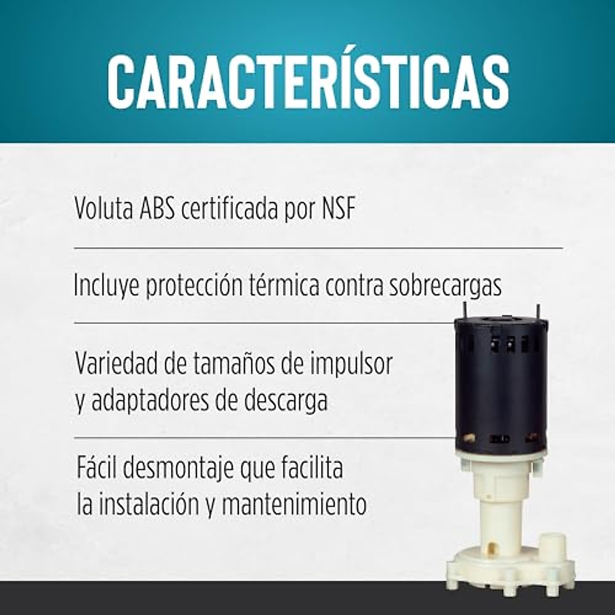 Little Giant RIM-U 115/230 Volt, 1/25 HP, Maximum 760 GPH Commercial Ice Machine Replacement Water Pump with 3-Ft. Lead Wires, Black/White, 545600