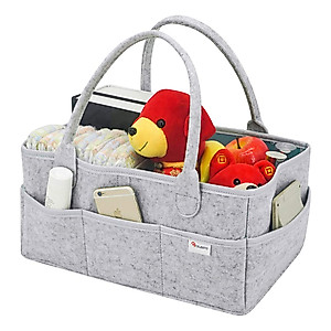 Celesto Baby Diaper Caddy Organizer – Nursery Storage Bin - Car Organizer for Diapers - Changing Table Organizer Basket - Shower storage Gift - Portable Diaper Storage Basket