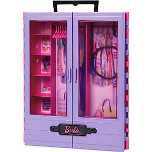 Barbie Fashionistas Playset, Ultimate Closet with 6 Hangers and Multiple Storage Spaces Plus Fold-Out Clothing Rack