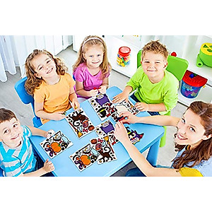 FaCraft Halloween Stickers for Kids,Make-a-Face Stickers,12 Sheets Make Your Own Stickers,Halloween Face Stickers for Halloween Party Games Favor Halloween Kids Treat Gift Party Supplies
