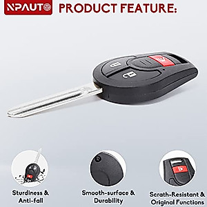 NPAUTO Key Fob Replacement for Nissan Versa Juke Rogue Sentra Titan Armada Cube Frontier NV 2008-2015 | Infiniti FX35 FX45 2003-2008 Keyless Entry Remote Uncut Ignition Key Fob (CWTWB1U751, Pack of 2)