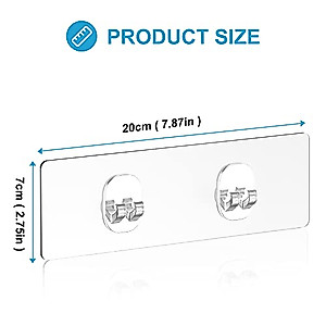 Thideewiz 4 Pcs 2.76x 7.78 Inch Transparent Waterproof Adhesives for Shower Caddy