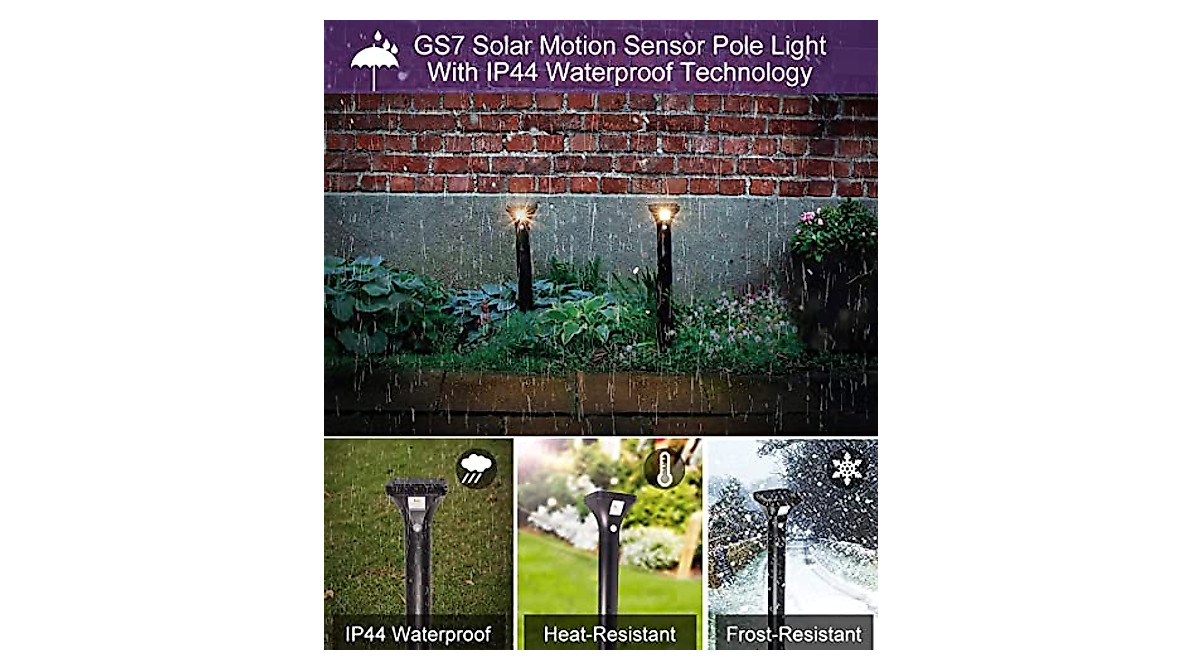 AURAXY Solar Motion Sensor Pathway Lights - Outdoor LED